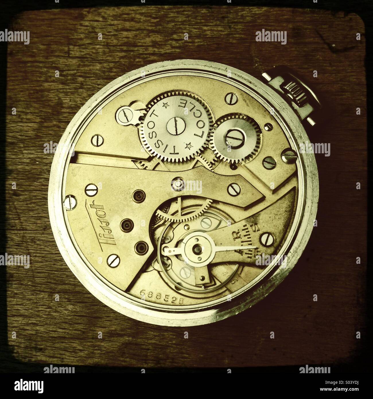 Vintage pocket watch movement Stock Photo - Alamy
