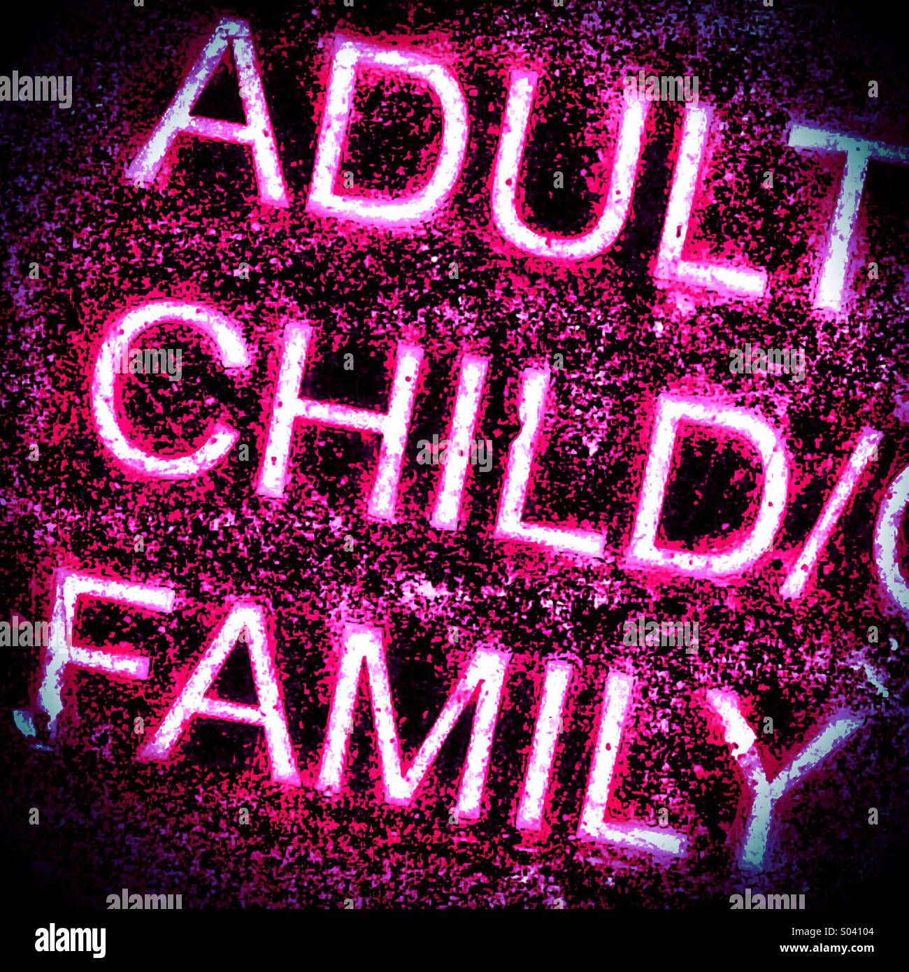 Adult child sign hi-res stock photography and images - Alamy