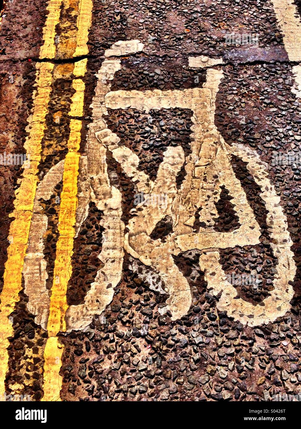 Bike lane road markings hi-res stock photography and images - Alamy