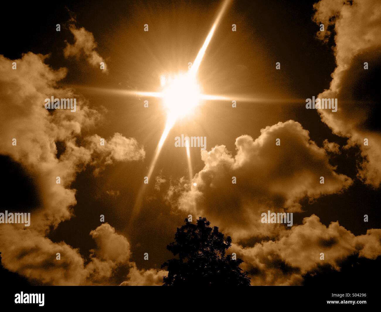 Clouds,sun and light star Stock Photo - Alamy