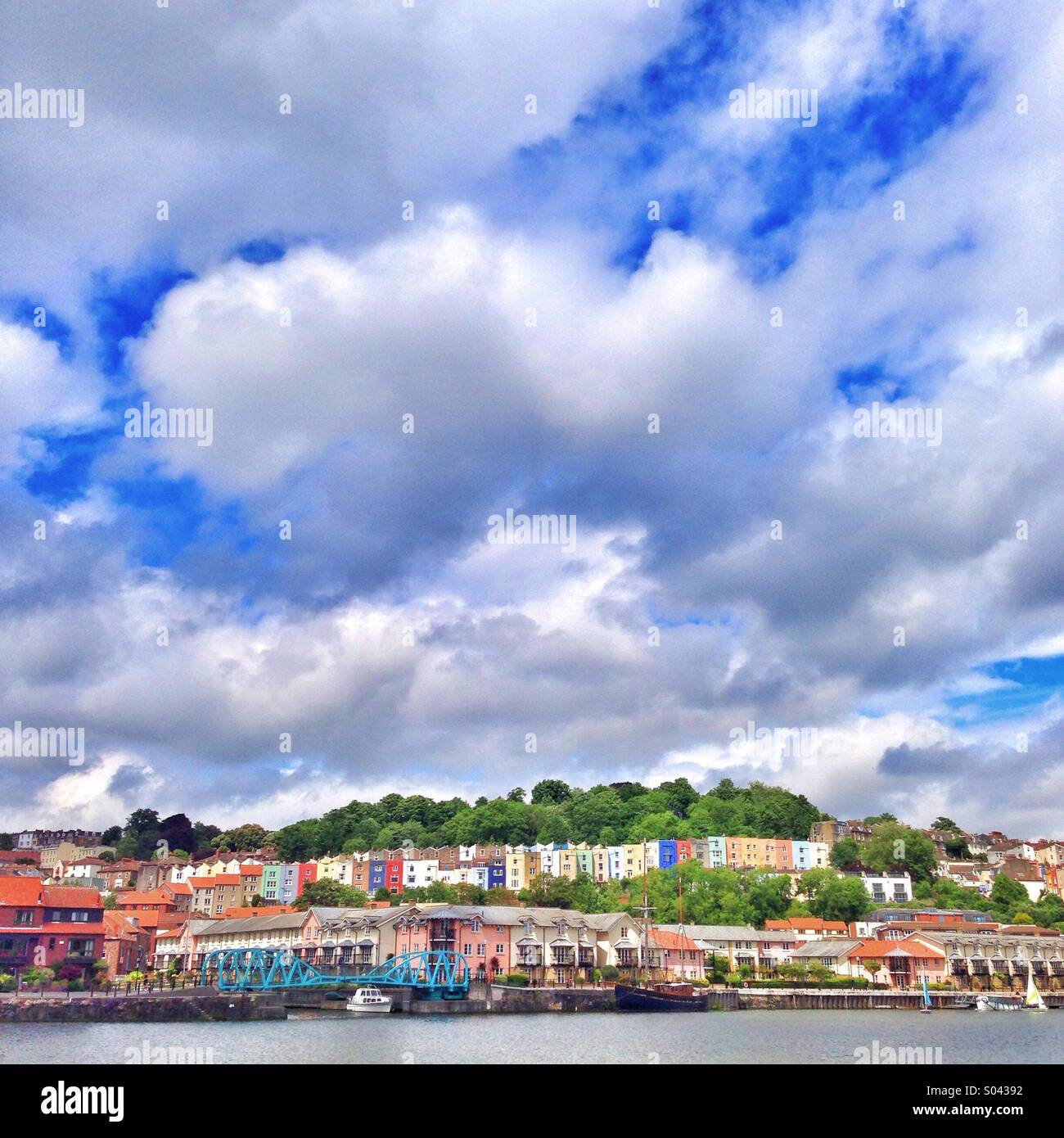 Colourful houses looking over Bristol docks Stock Photo - Alamy