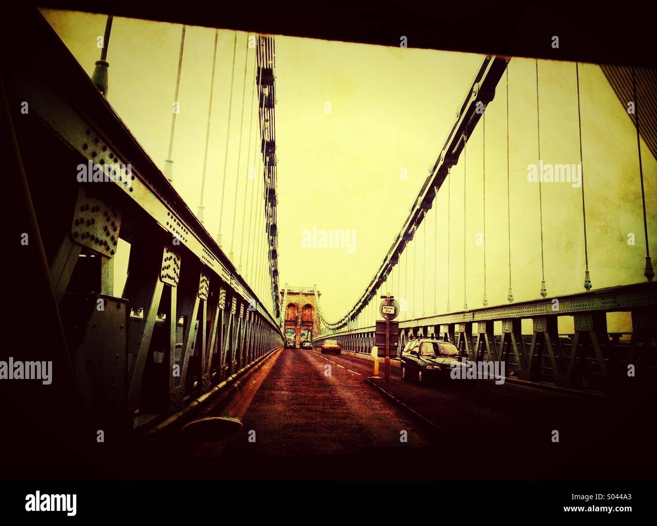 Crossing Menai Bridge to Anglesey Stock Photo - Alamy