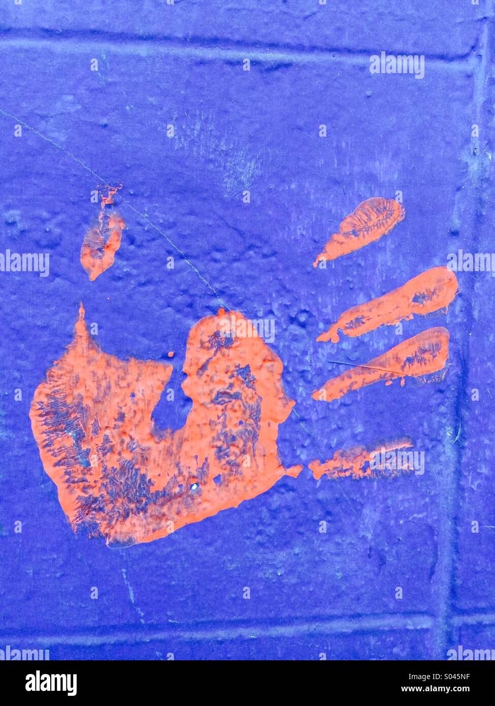 Hand color on walls Stock Photo - Alamy