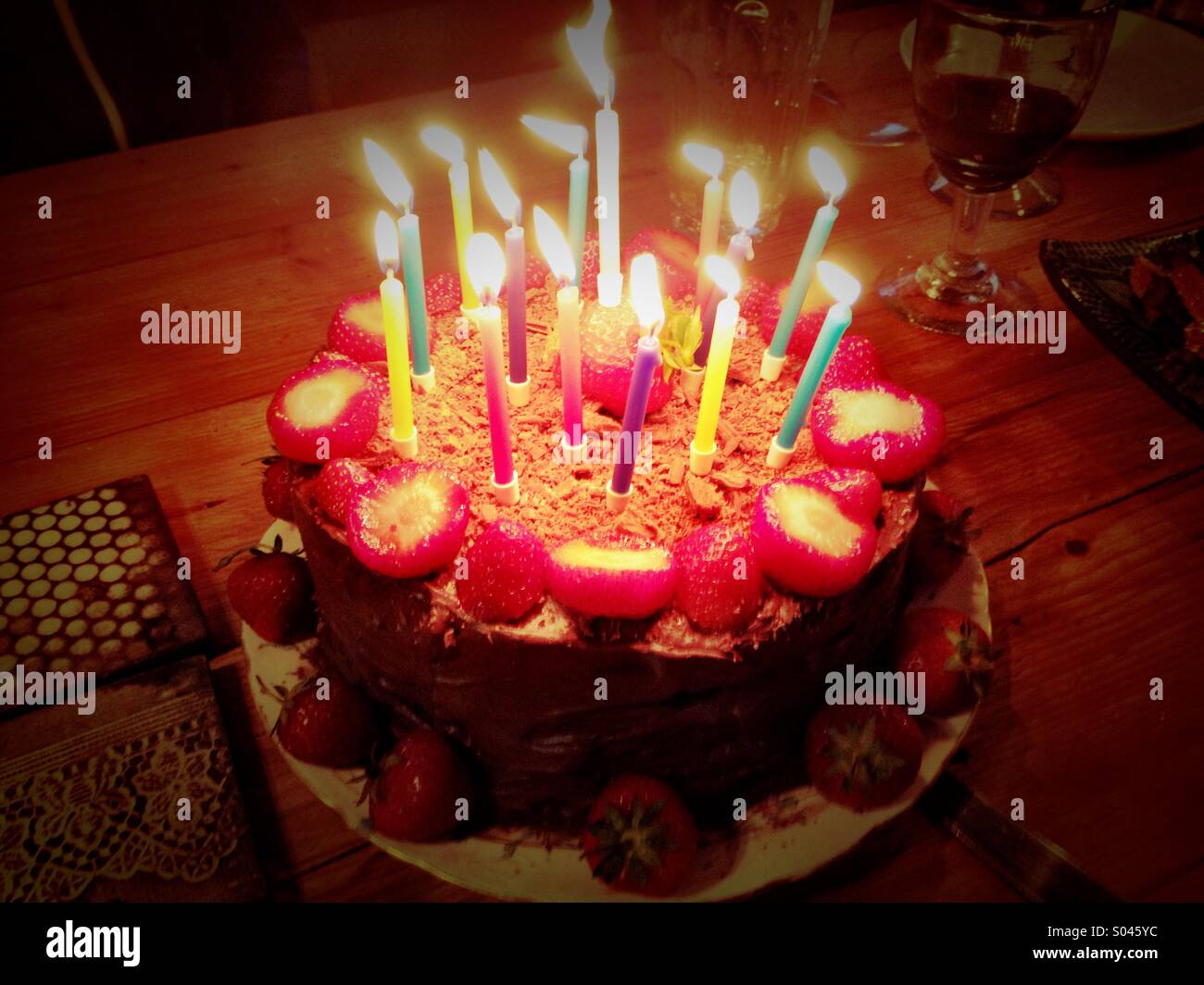Birthday cake candles Stock Photo - Alamy