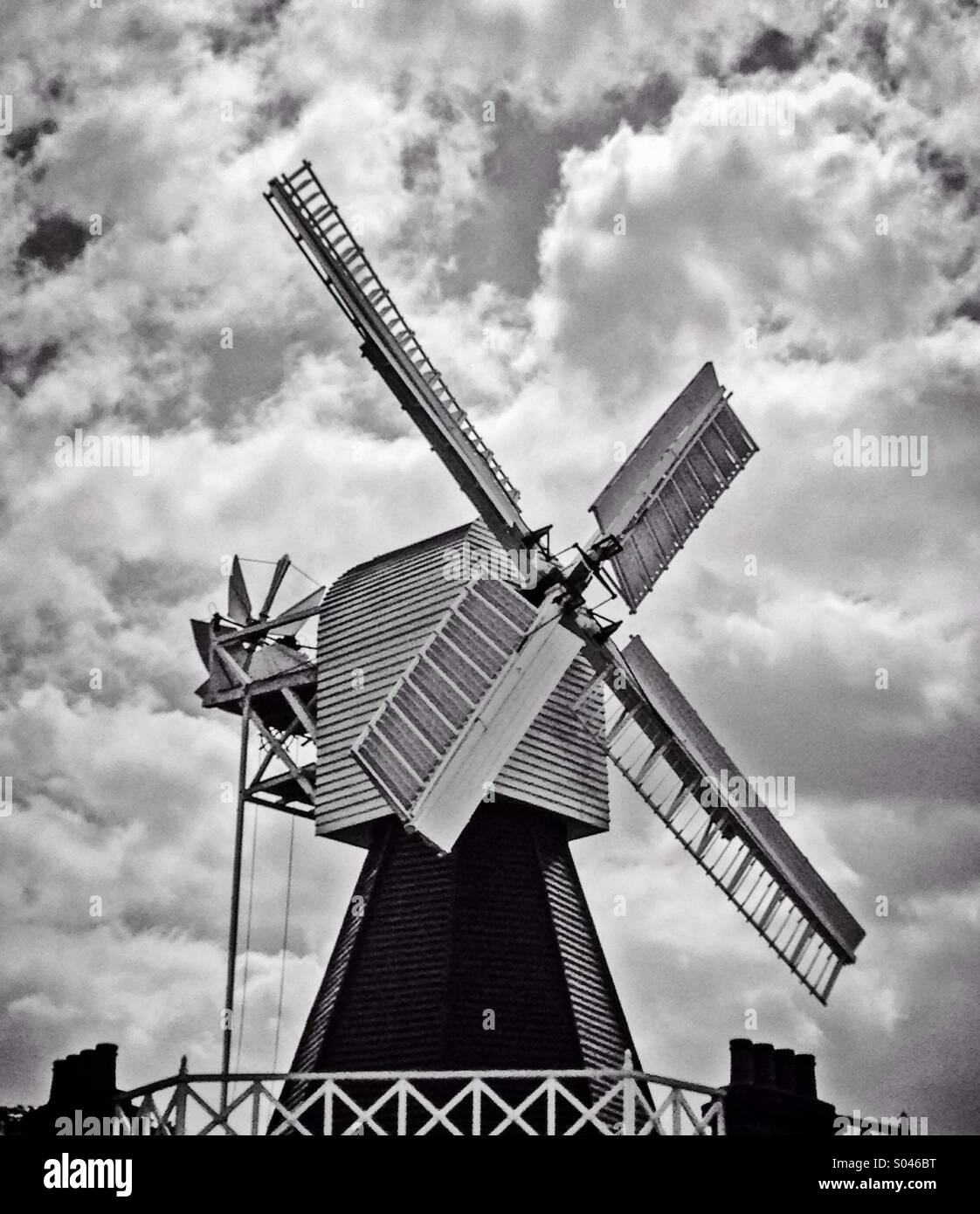 Black and white windmill Stock Photo - Alamy