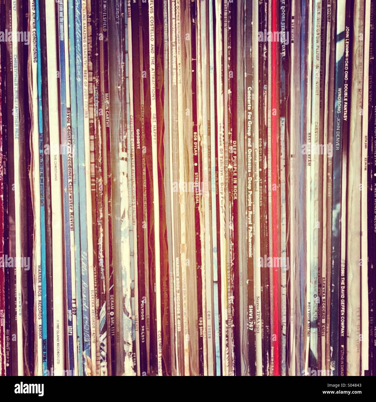 A collection of vinyl LPs on a shelf full frame close up. Instagram ...