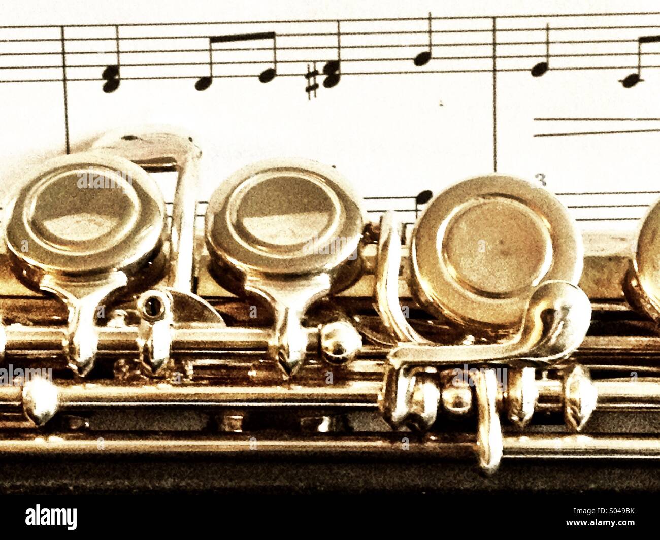 Flute and music Stock Photo - Alamy