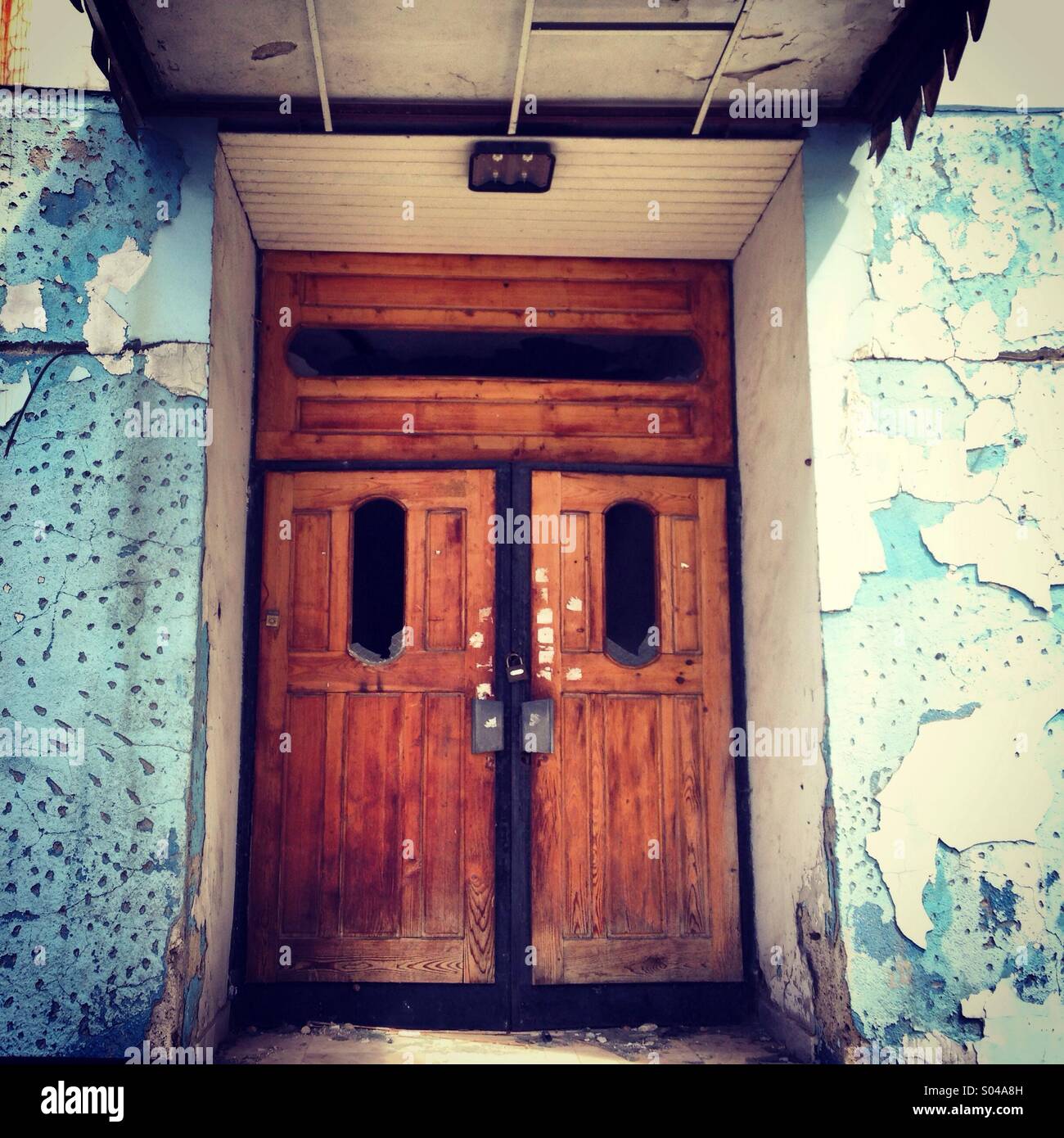 Mysterious wooden door Stock Photo - Alamy