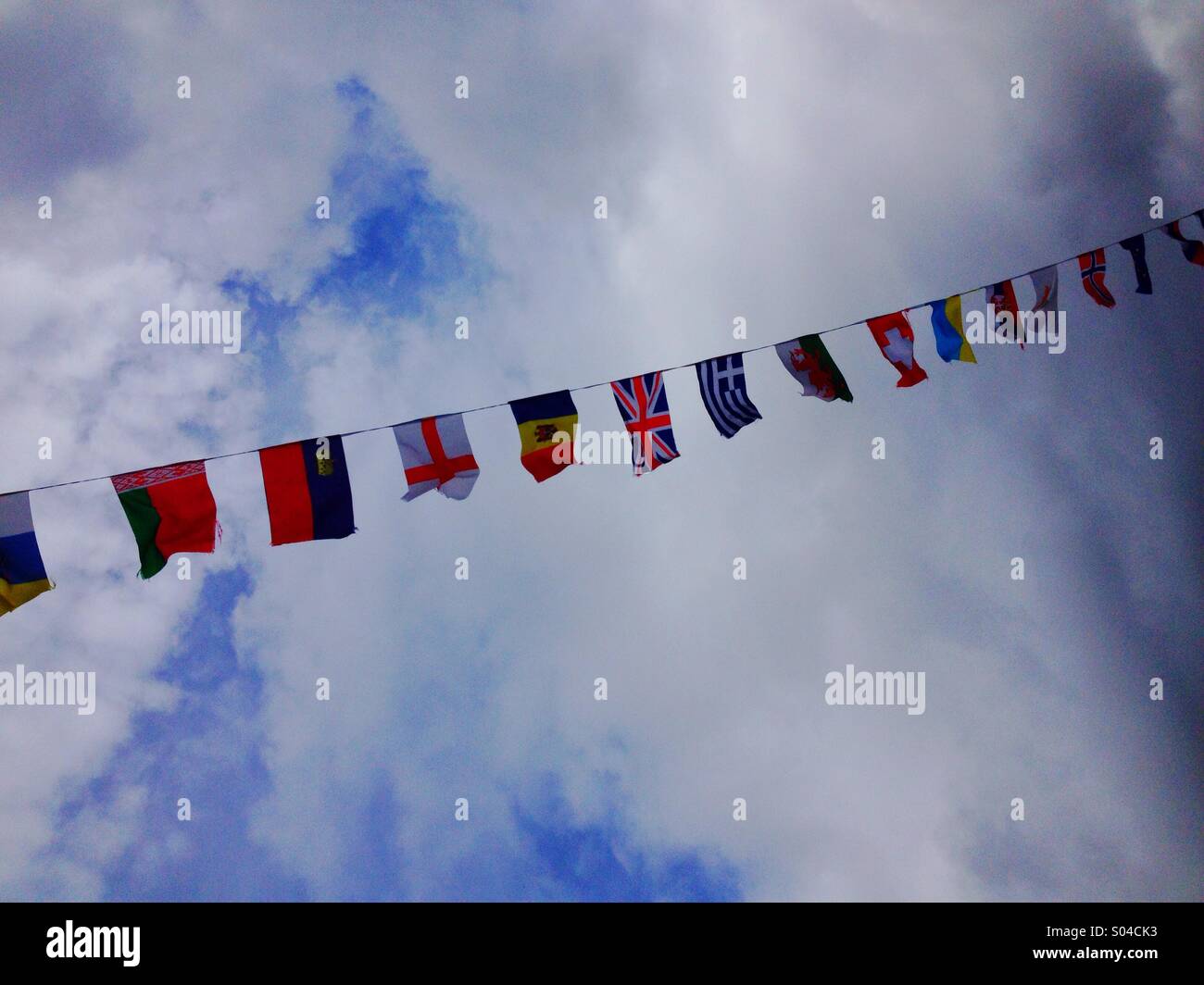 World flags bunting Stock Photo - Alamy