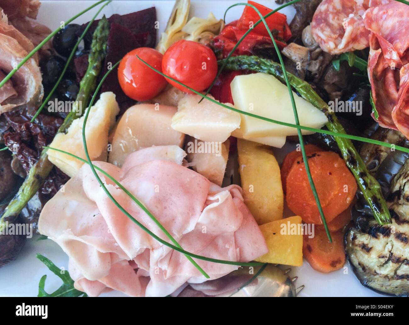 Italian cuisine food platter Stock Photo - Alamy