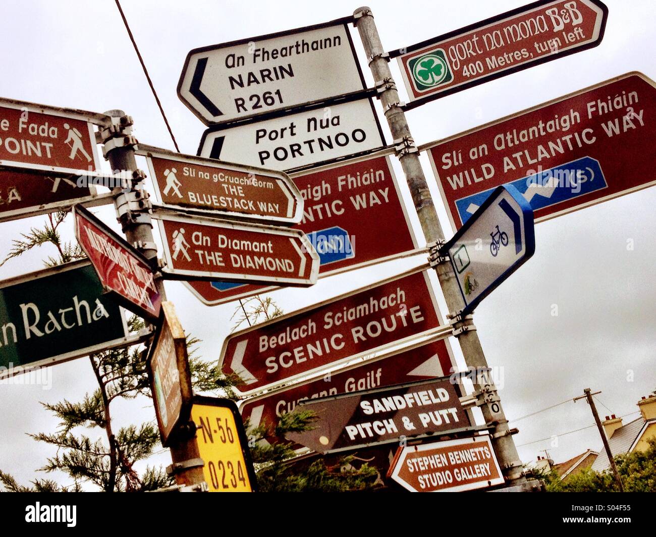 Signposts Donegal Ireland Stock Photo - Alamy