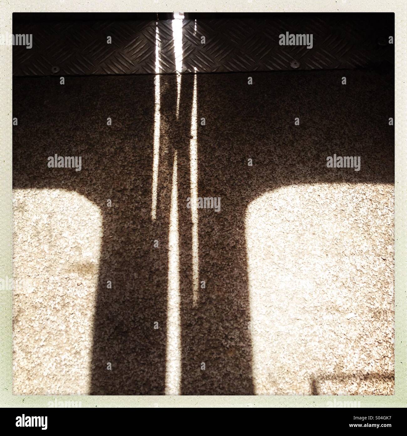 Alpine cable car door shadow Stock Photo - Alamy