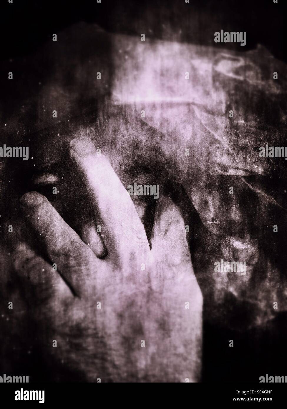 Human face hand hi-res stock photography and images - Alamy