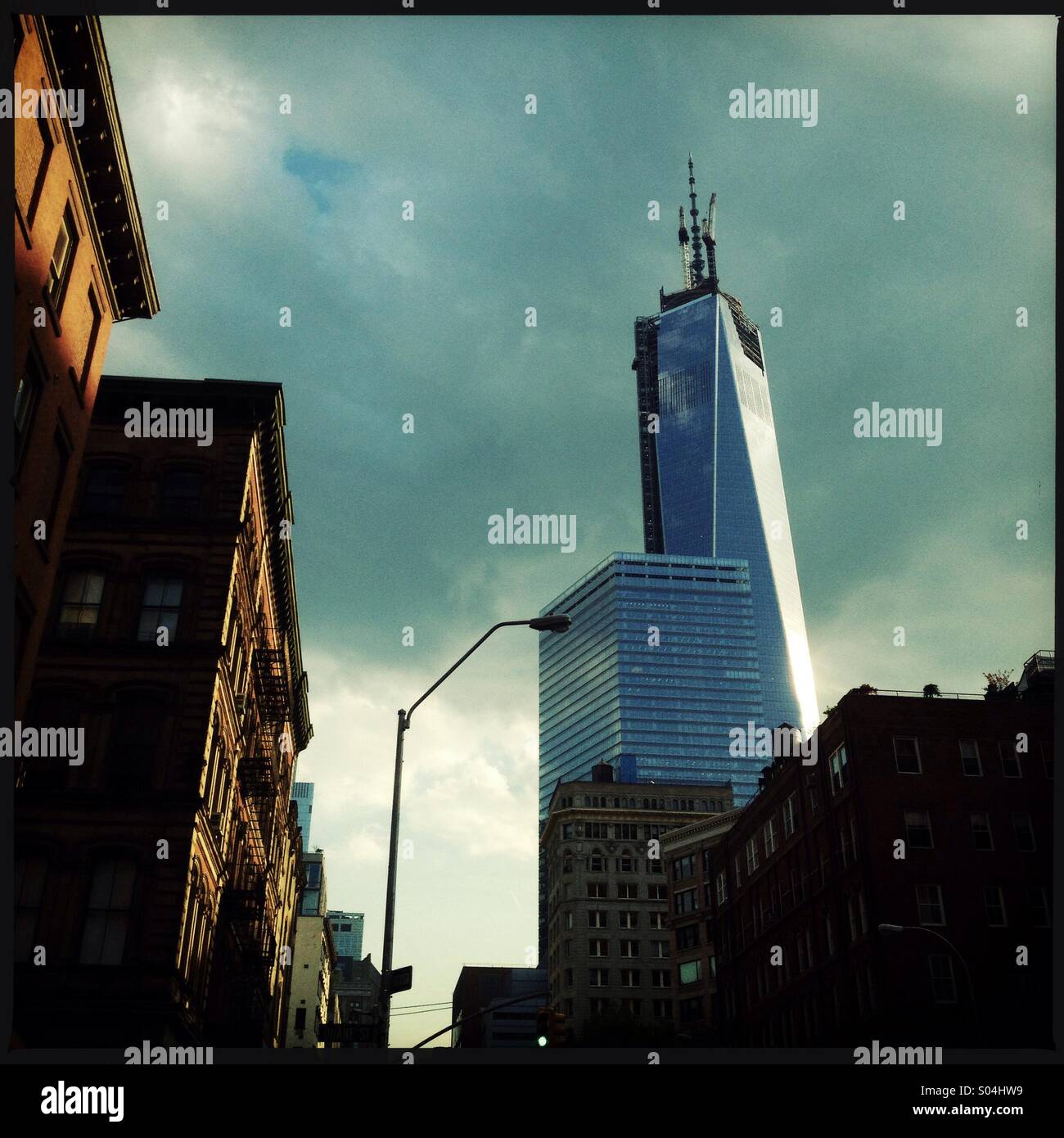 Freedom tower, view from TriBeCa Stock Photo - Alamy