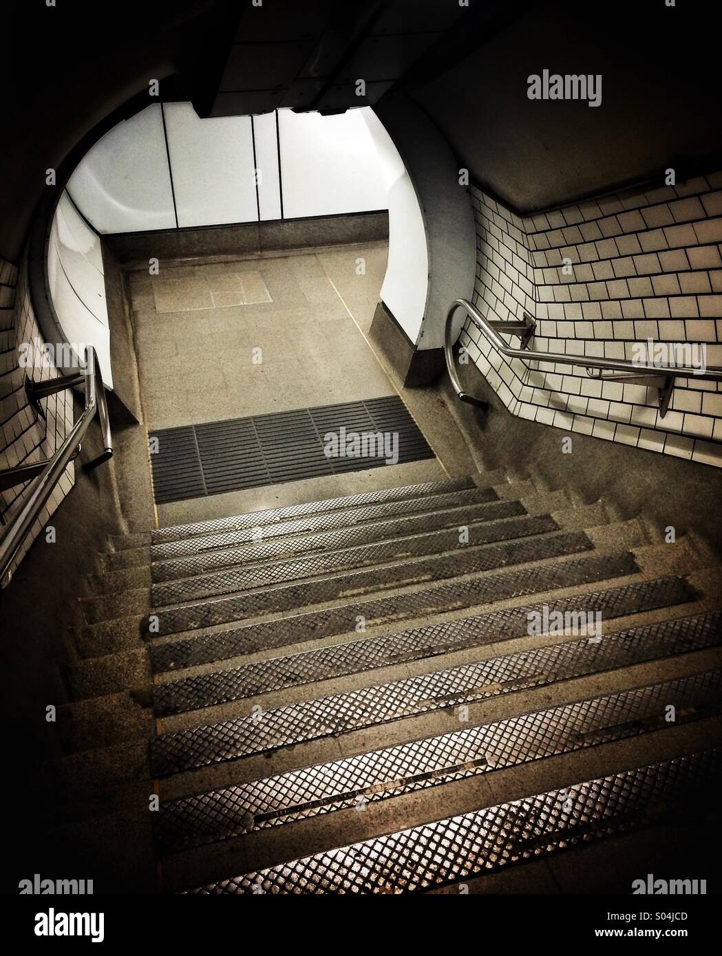 Empty stairwell at a London Underground Tube station Stock Photo - Alamy