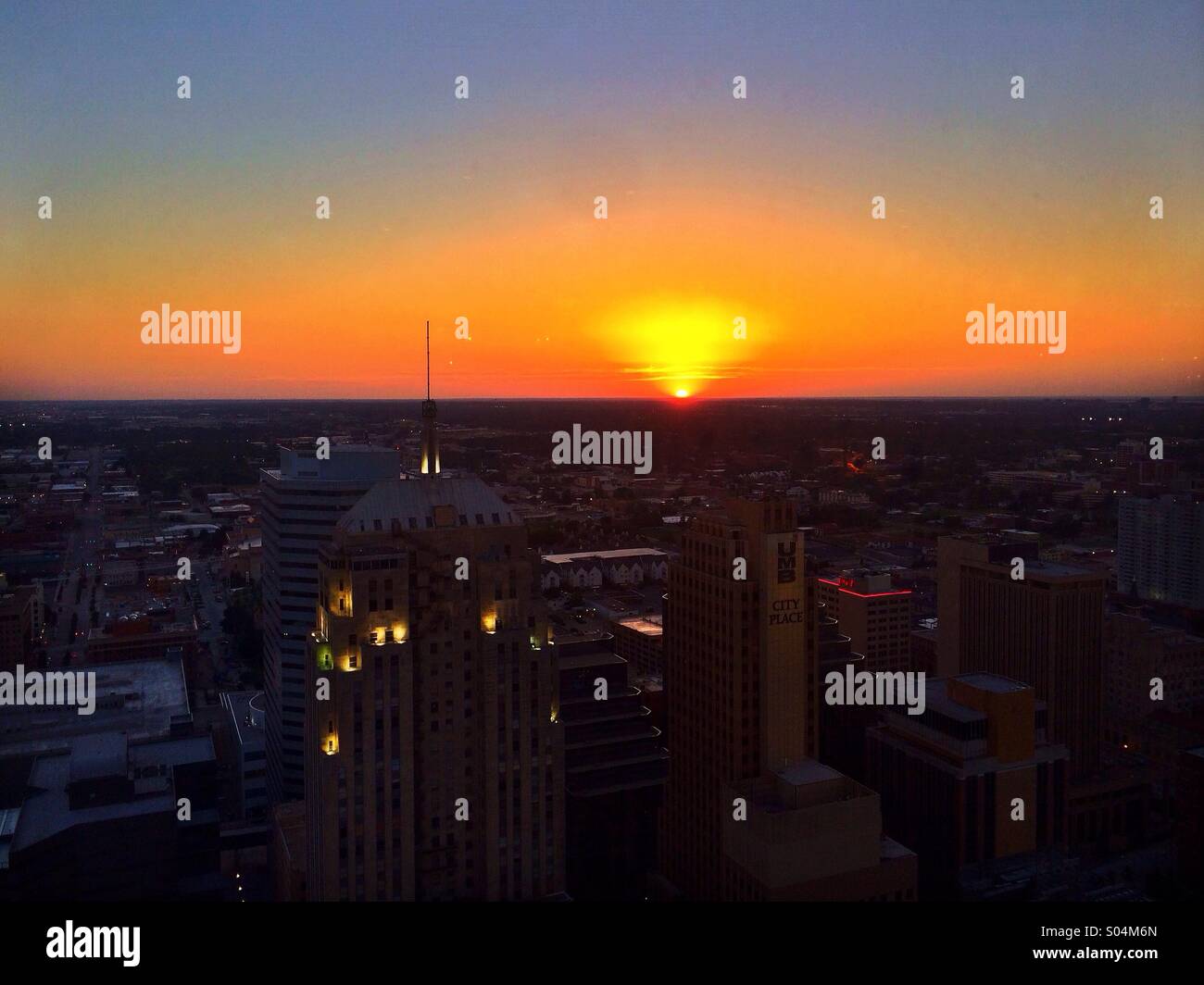 Oklahoma City downtown sunset Stock Photo - Alamy