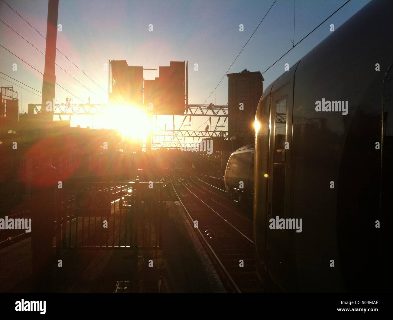Sunset trains hi-res stock photography and images - Alamy