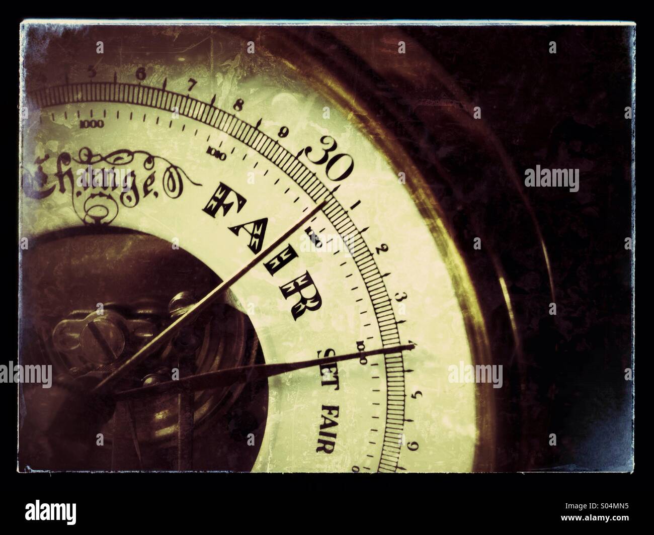 Barometer showing fair Stock Photo - Alamy