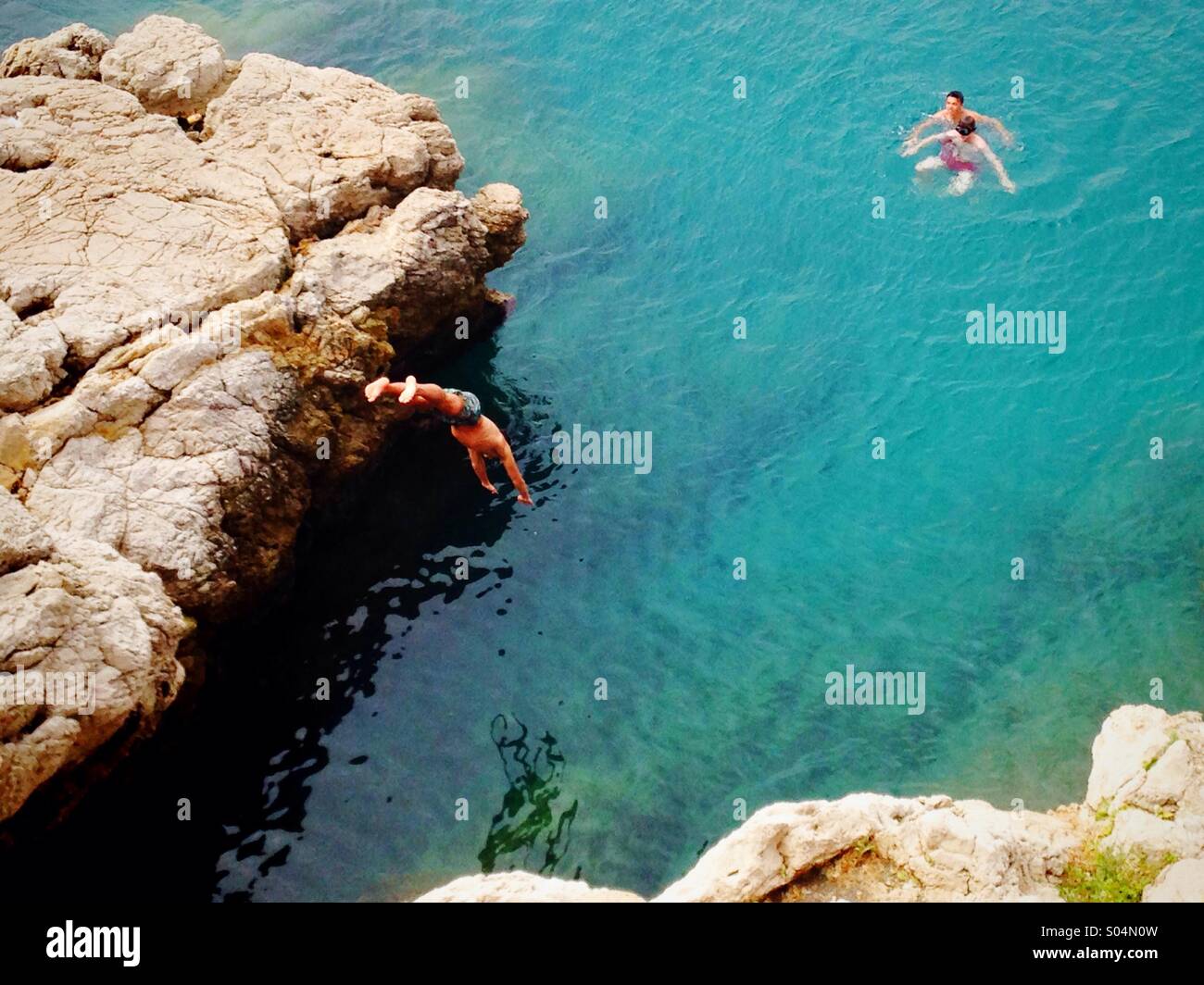 The Swimming hole with rock diving Stock Photo - Alamy