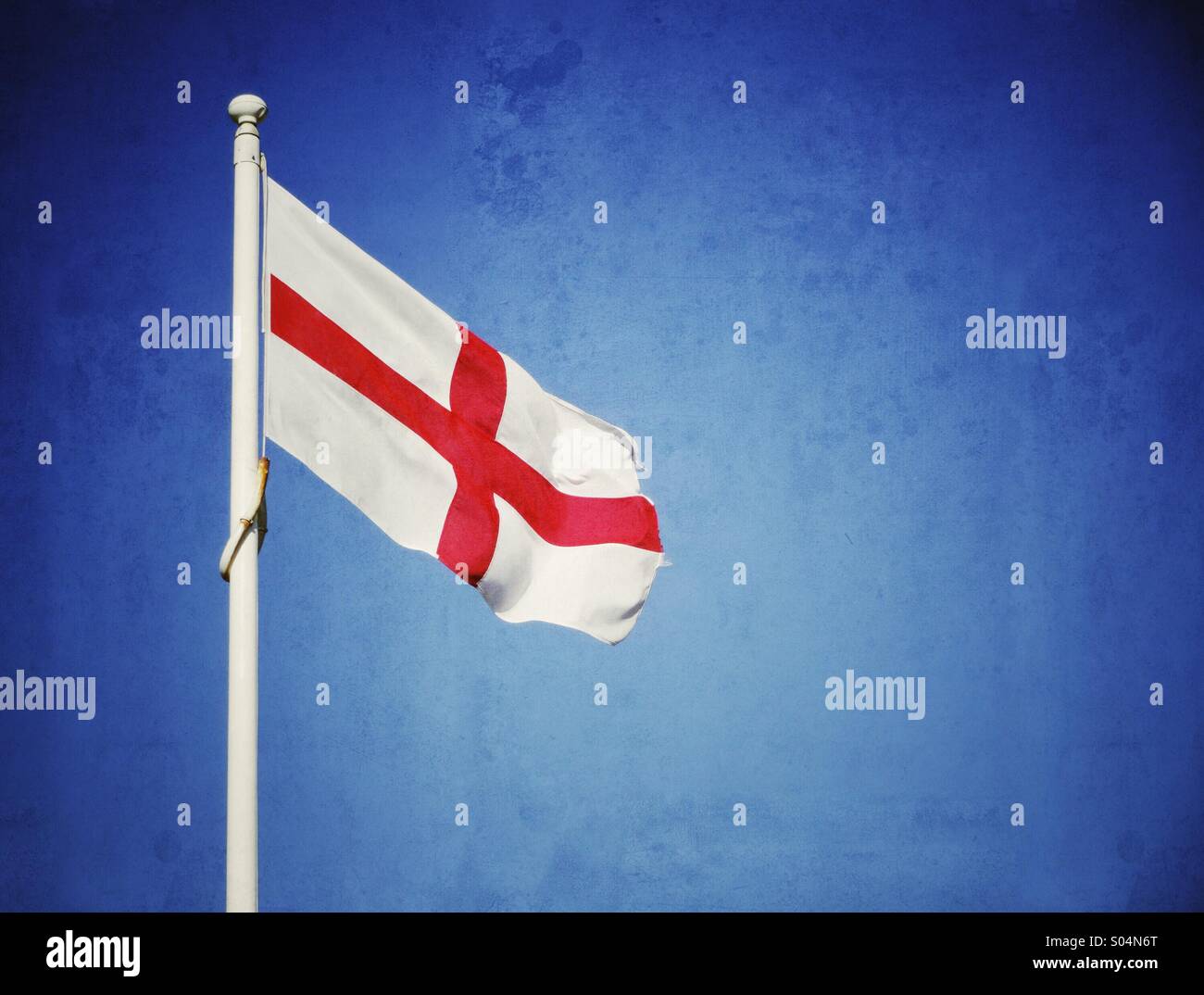 St George's Cross English Flag Against A Blue Sky Stock, 45% OFF