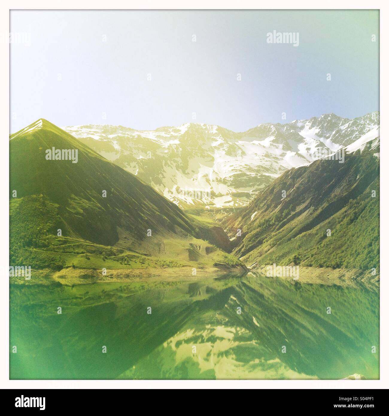 Alpine lake mountain reflection Stock Photo - Alamy