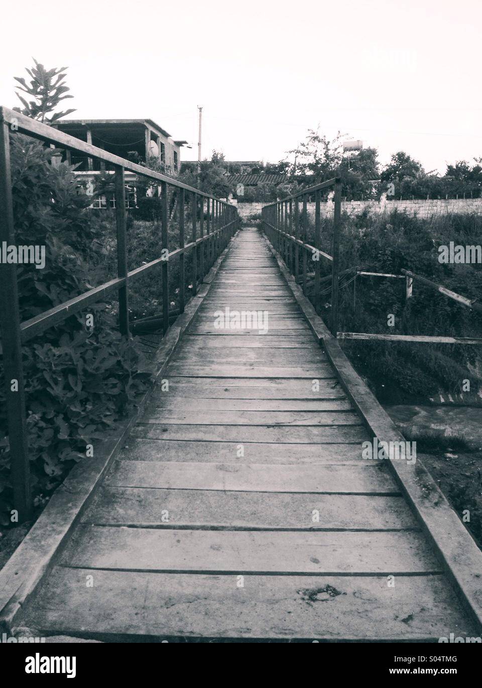 small bridge in a village Stock Photo - Alamy