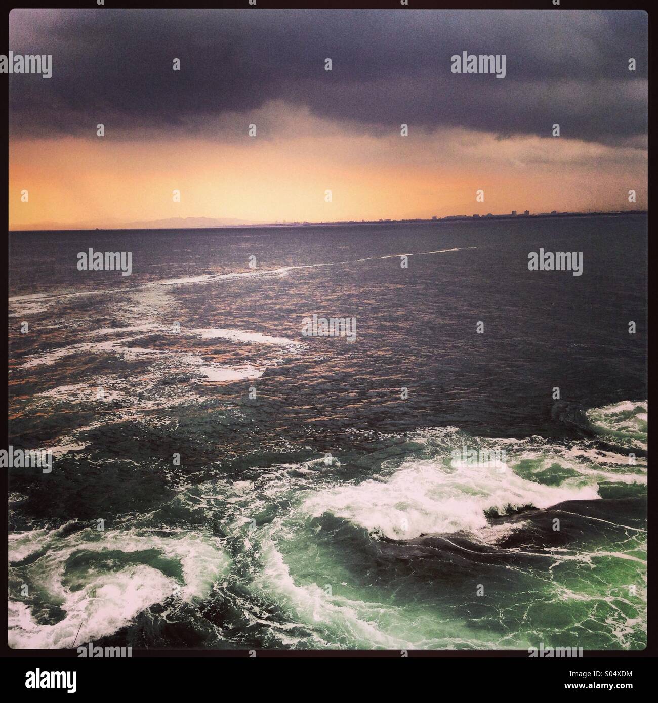 Moody sea and sunset at Enoshima Island Stock Photo - Alamy