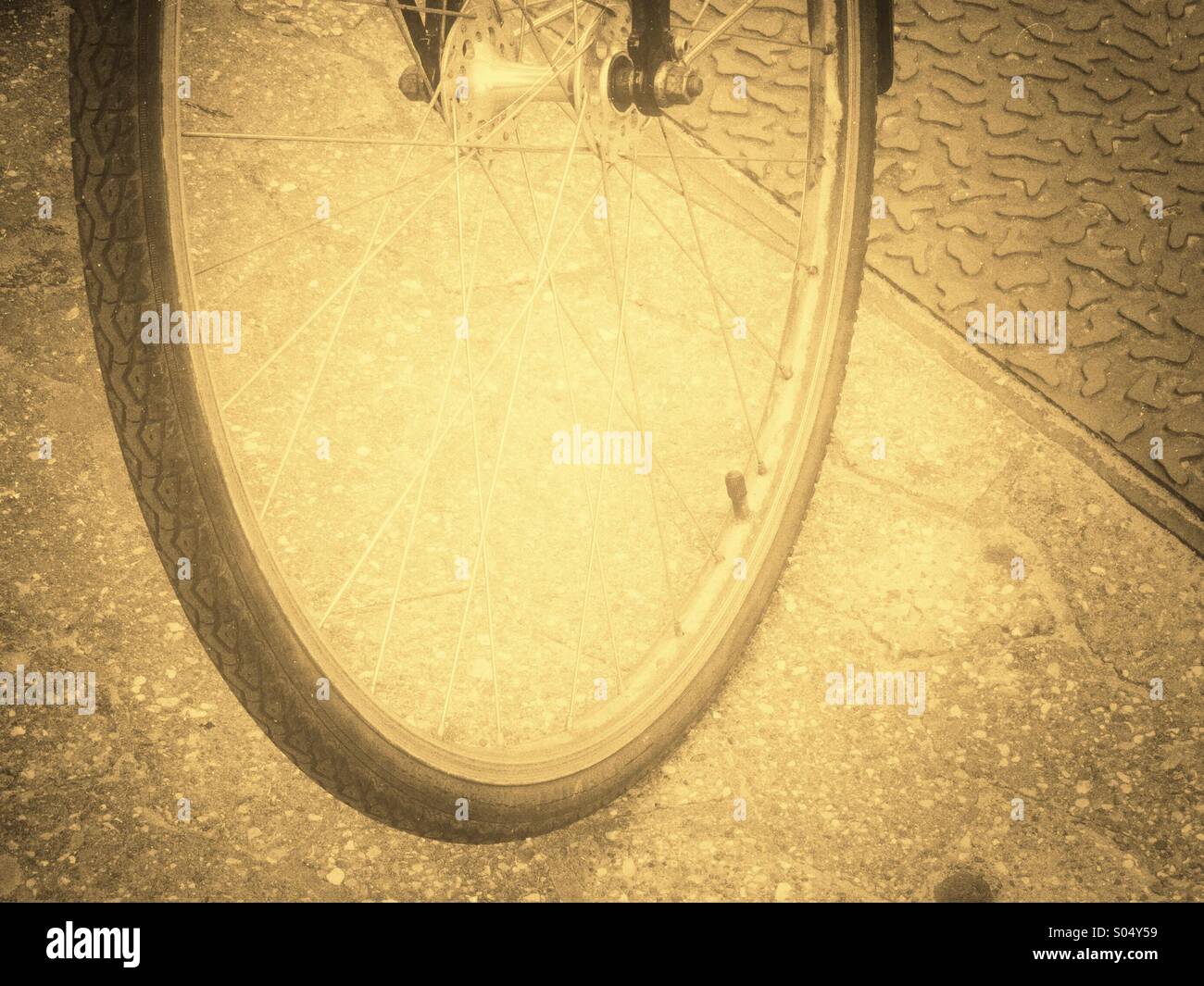 Bicycle front wheel and tire Stock Photo - Alamy