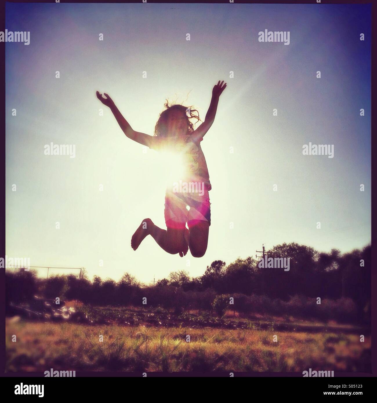 Child jumping silhouette hi-res stock photography and images - Alamy