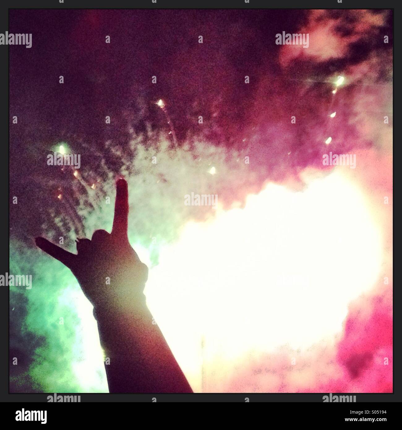 Rock devil horns hand sign hi-res stock photography and images - Alamy