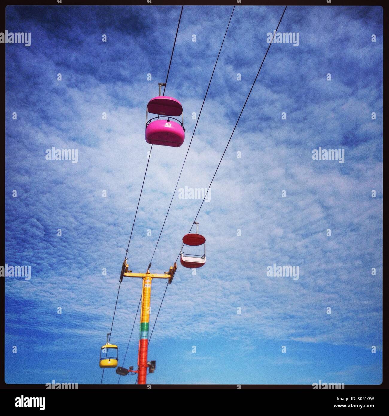 Candy-coloured cable cars Stock Photo - Alamy
