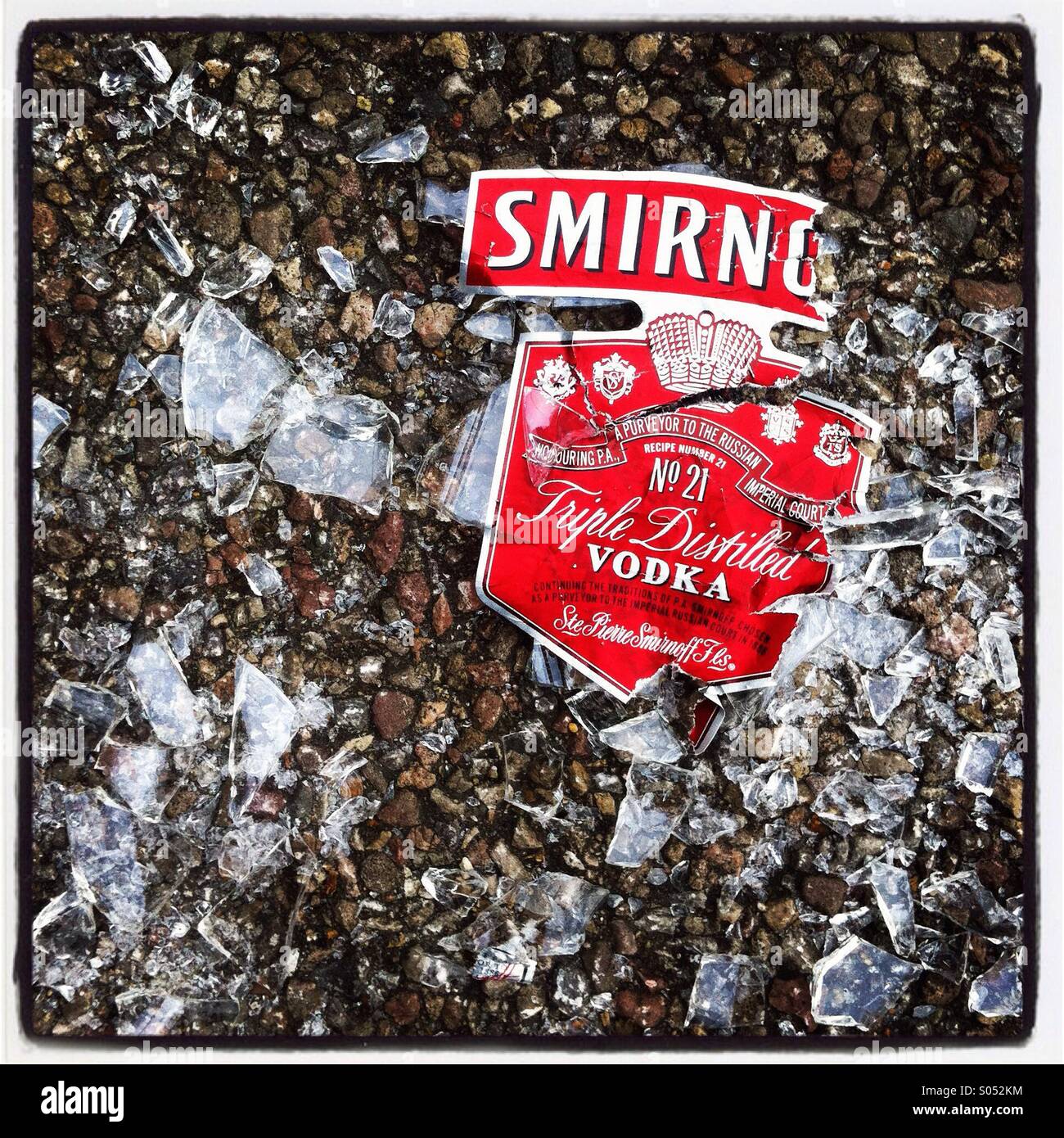 Smashed broken glass bottle hi-res stock photography and images - Alamy