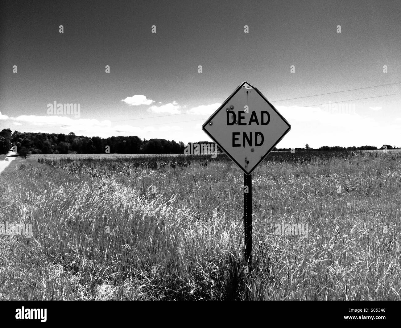 Dead End Sign Black And White
