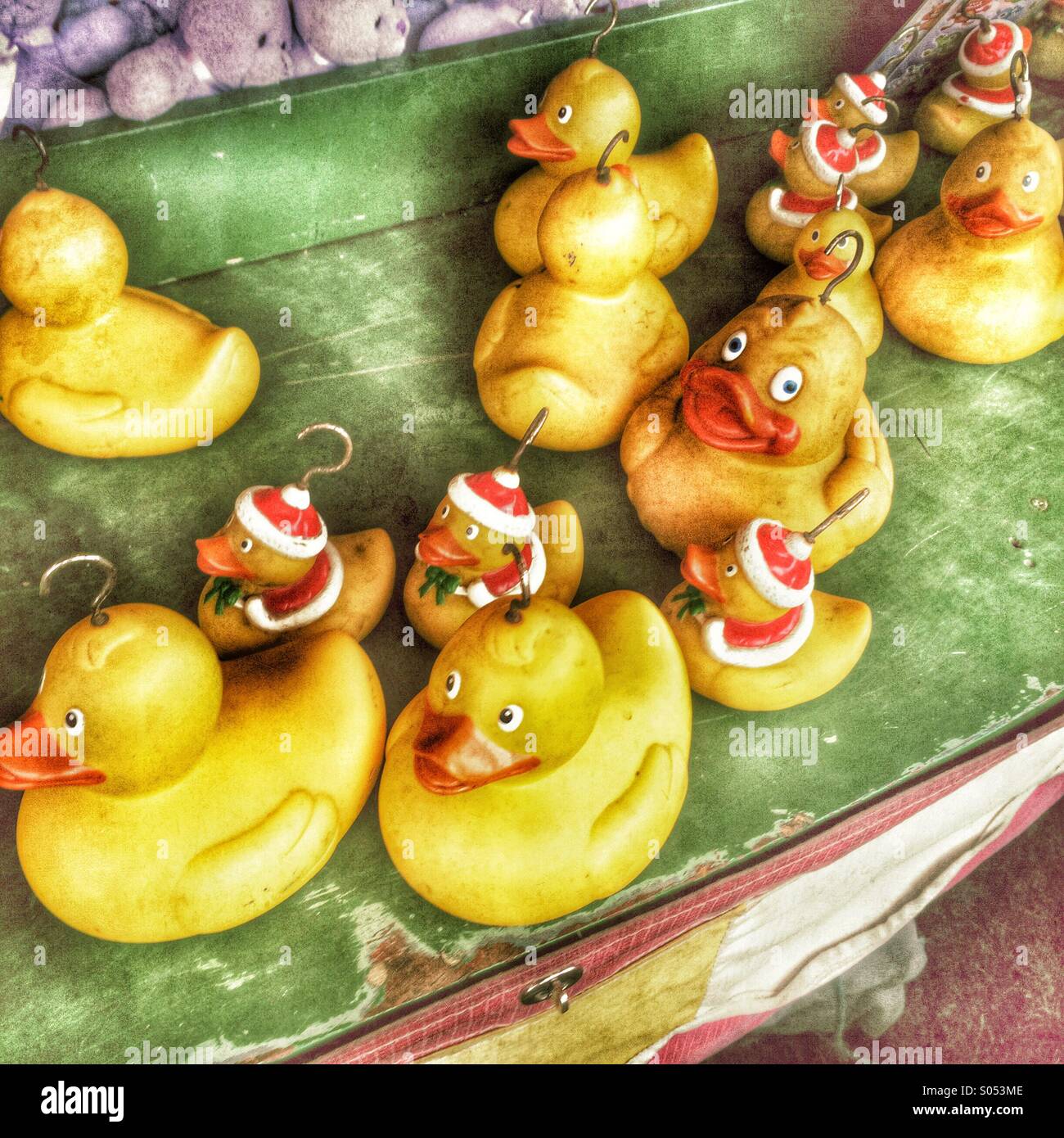 Catch the duck fairground game Stock Photo - Alamy