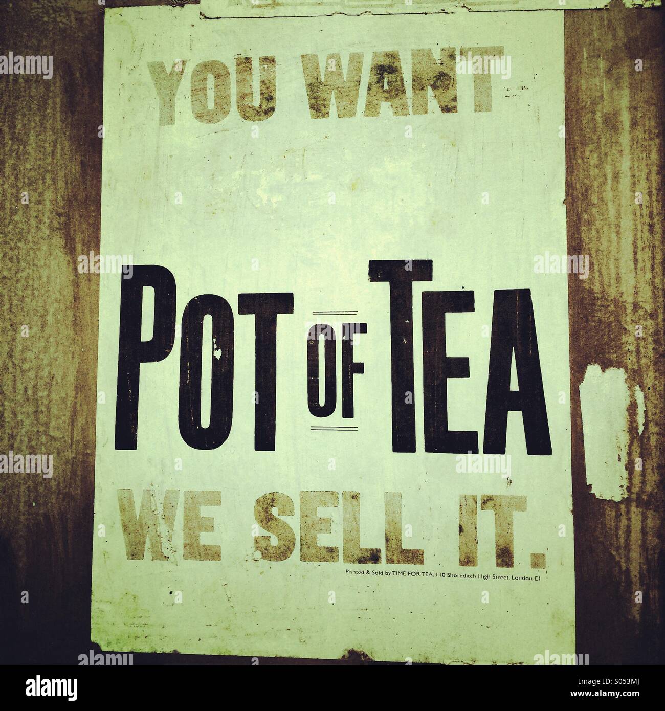 Pot of Tea sign Stock Photo - Alamy