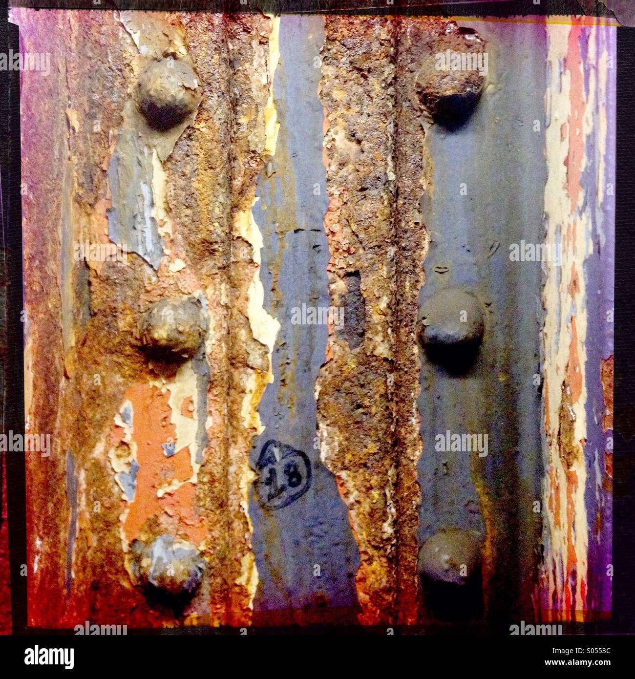 Rusted beam or Girder at the subway station Stock Photo - Alamy