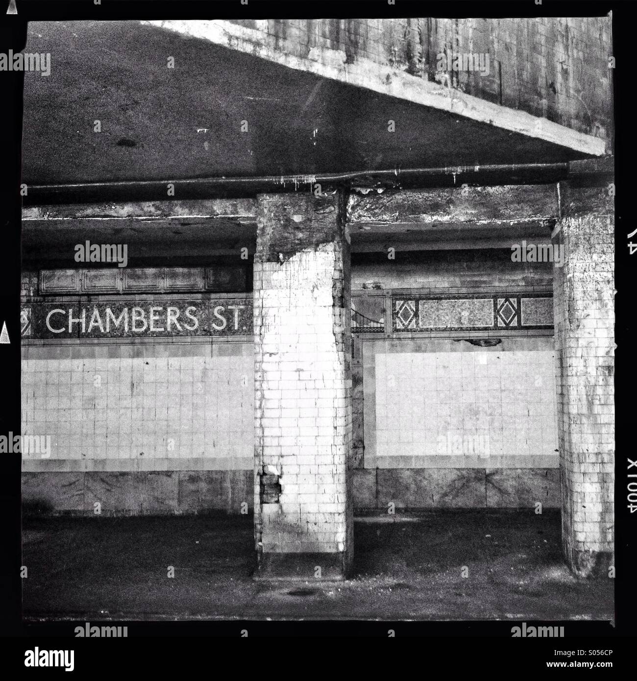 Subway station at Chambers St in the lower Manhattan, days after ...