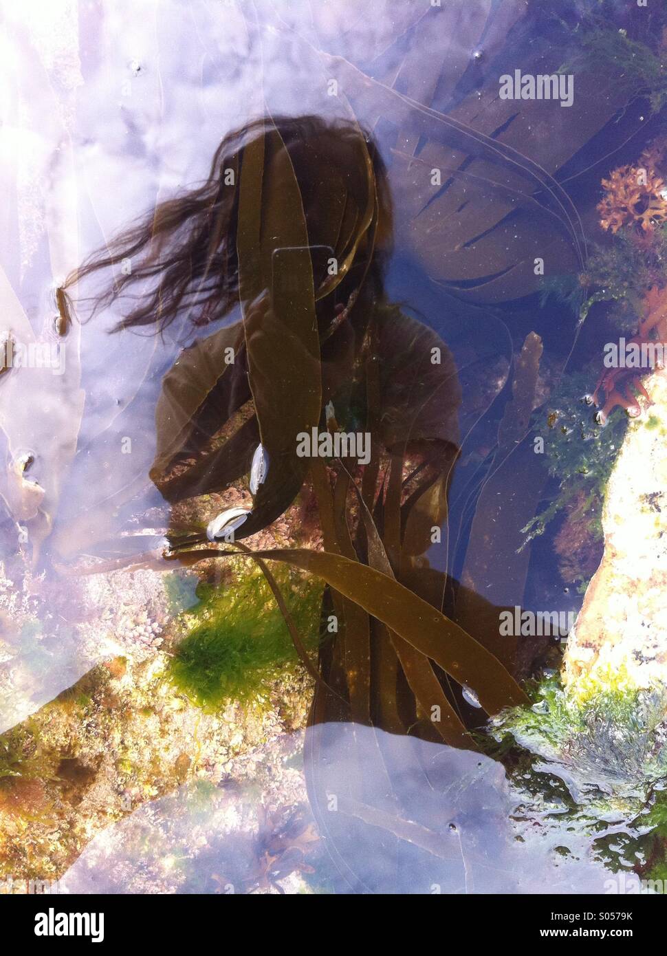 Rock pool reflection Stock Photo - Alamy
