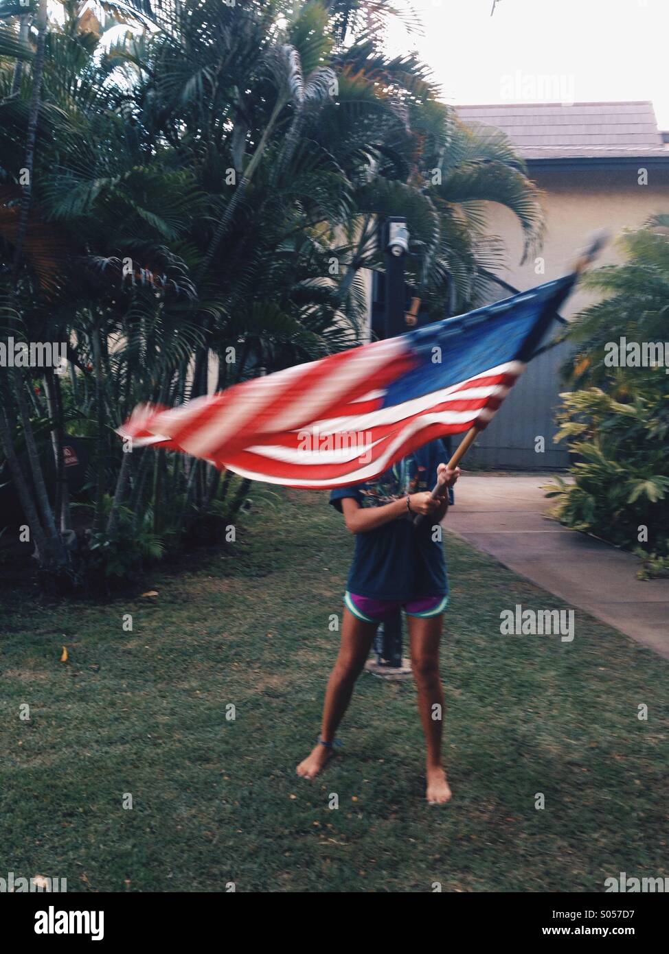 American Flag in Hawaii Stock Photo - Alamy