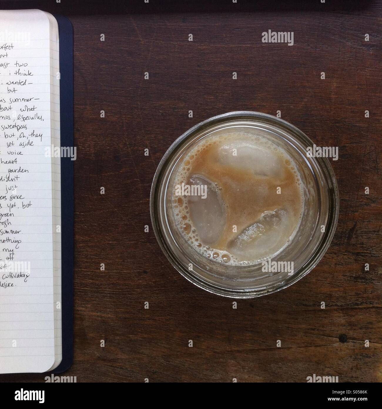 Iced drink and journal hi-res stock photography and images - Alamy