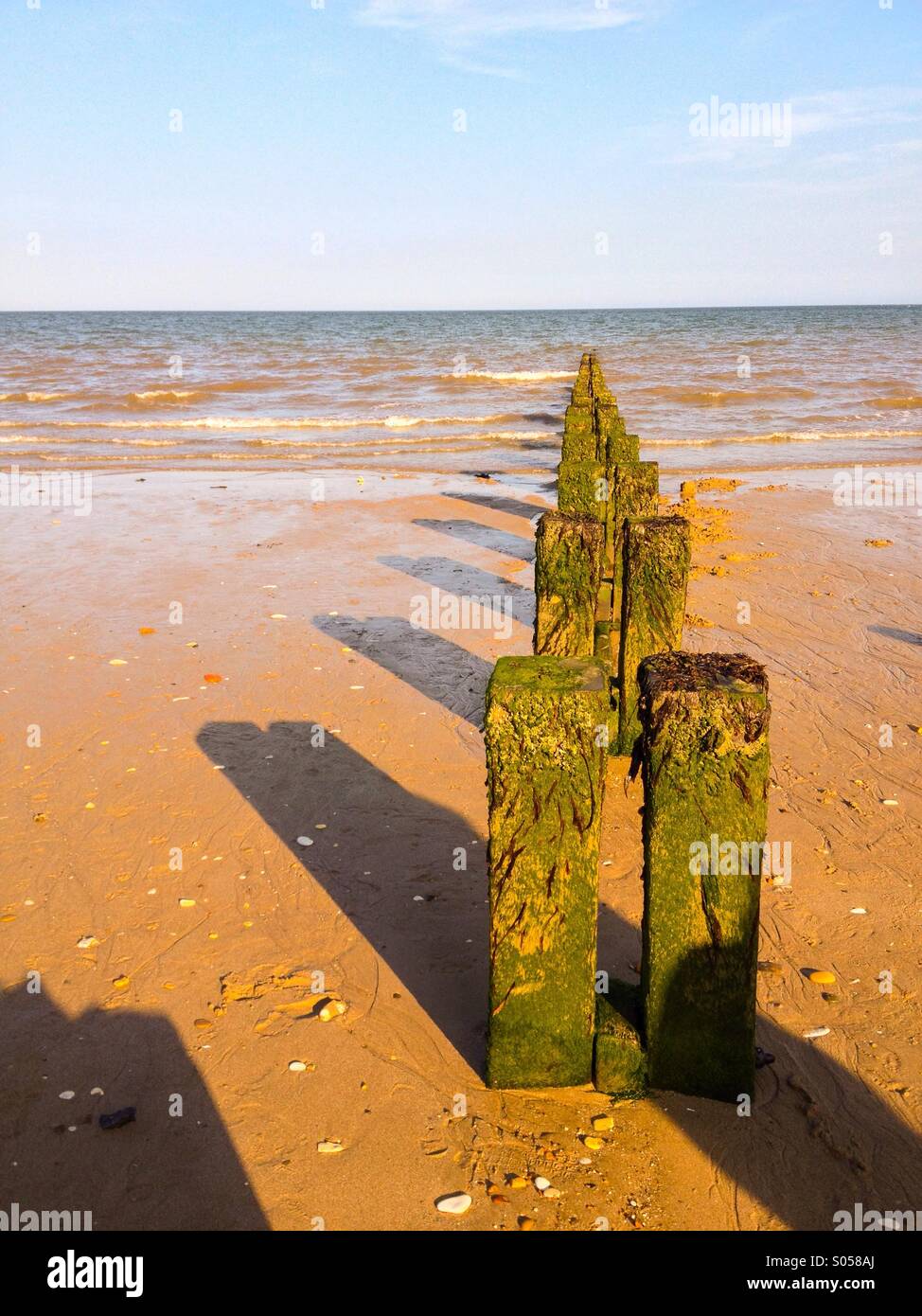 Groynes on a beach Stock Photo - Alamy