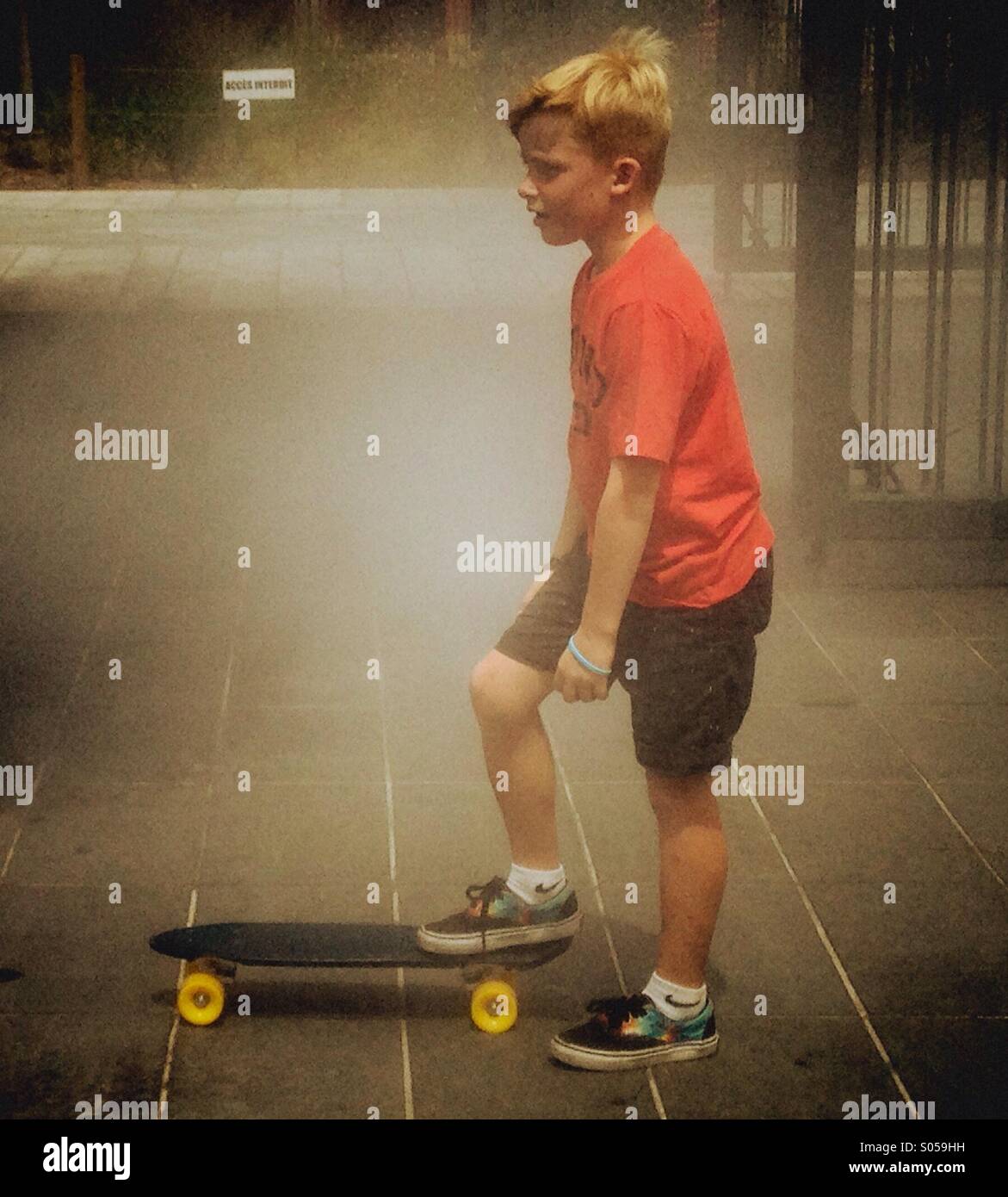 Boy on a skateboard Stock Photo - Alamy