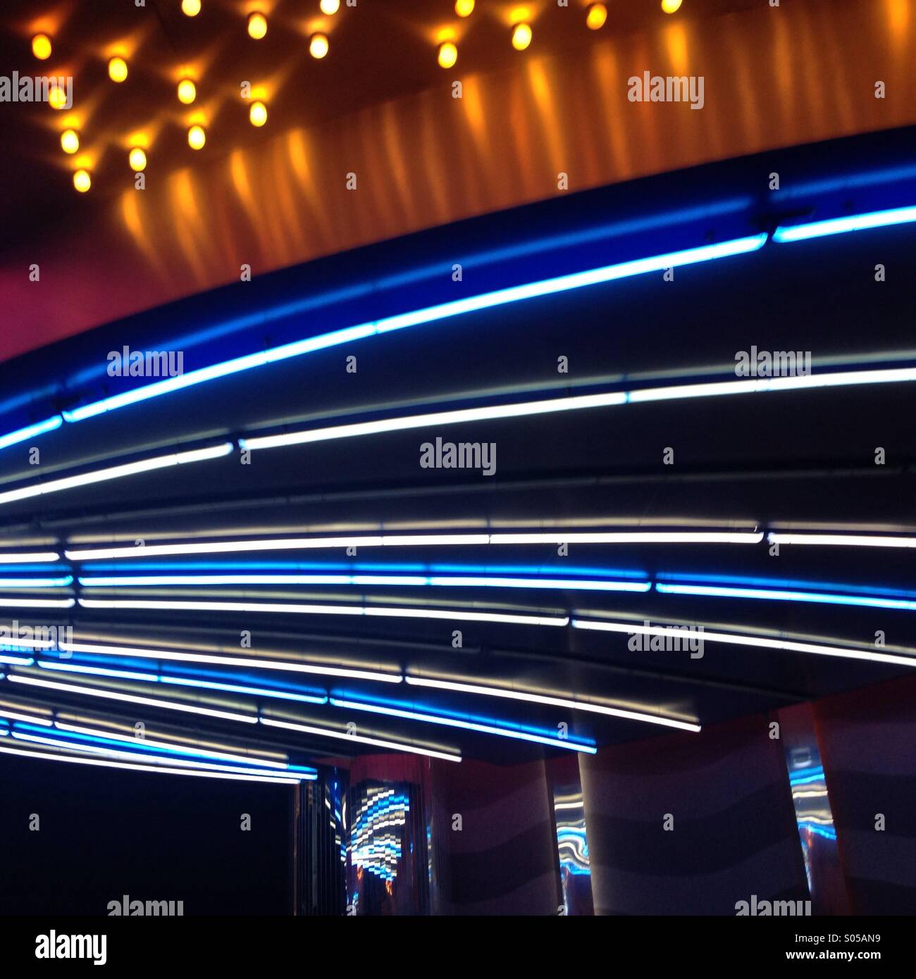 Abstract blue neon lights Stock Photo - Alamy