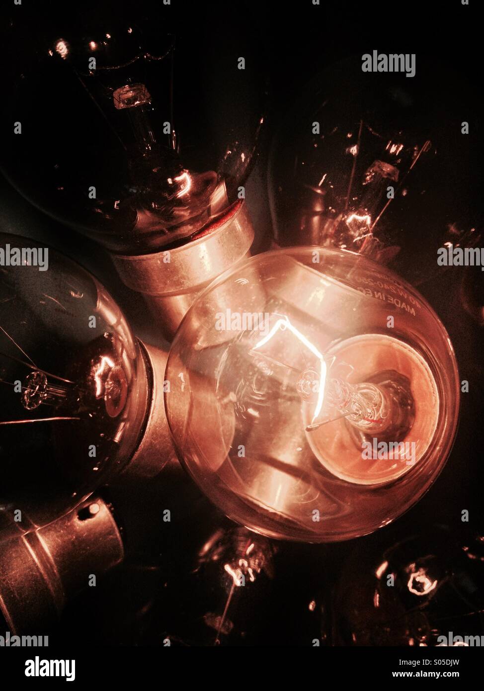 View of electric light bulbs Stock Photo - Alamy