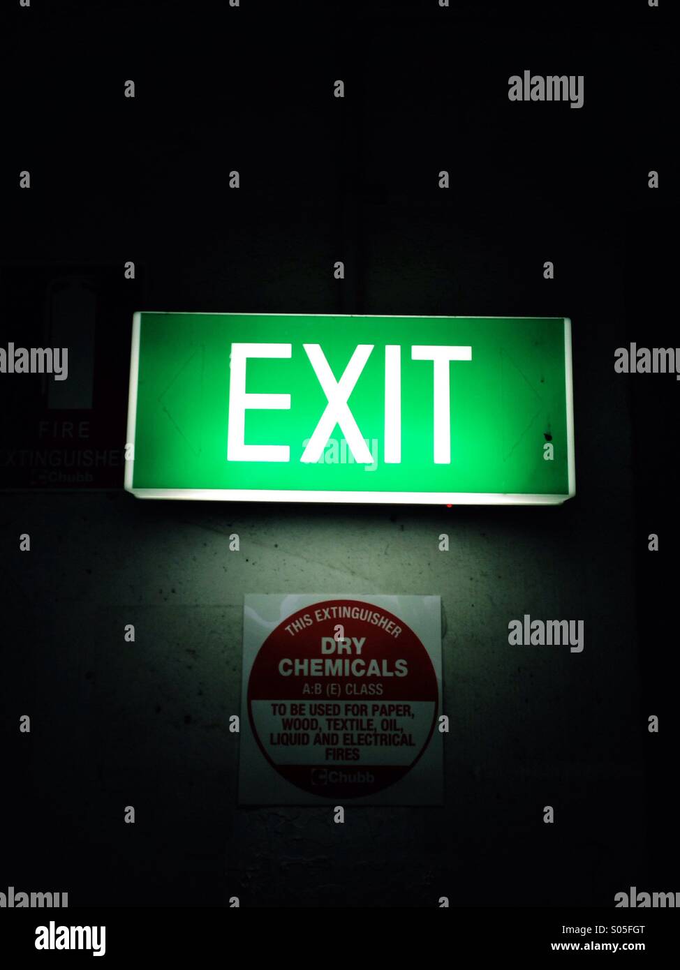 Neon exit sign hi-res stock photography and images - Alamy