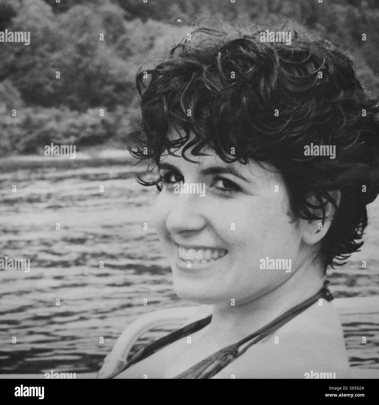 Dark hair and Black and White Stock Photos & Images - Alamy