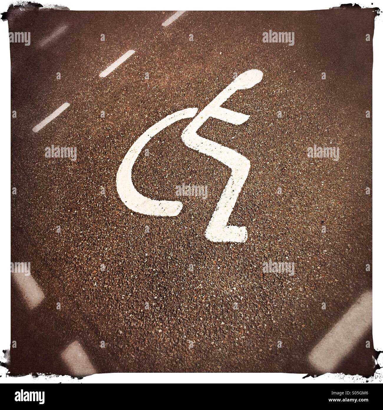 Disabled parking space sign UK Stock Photo - Alamy