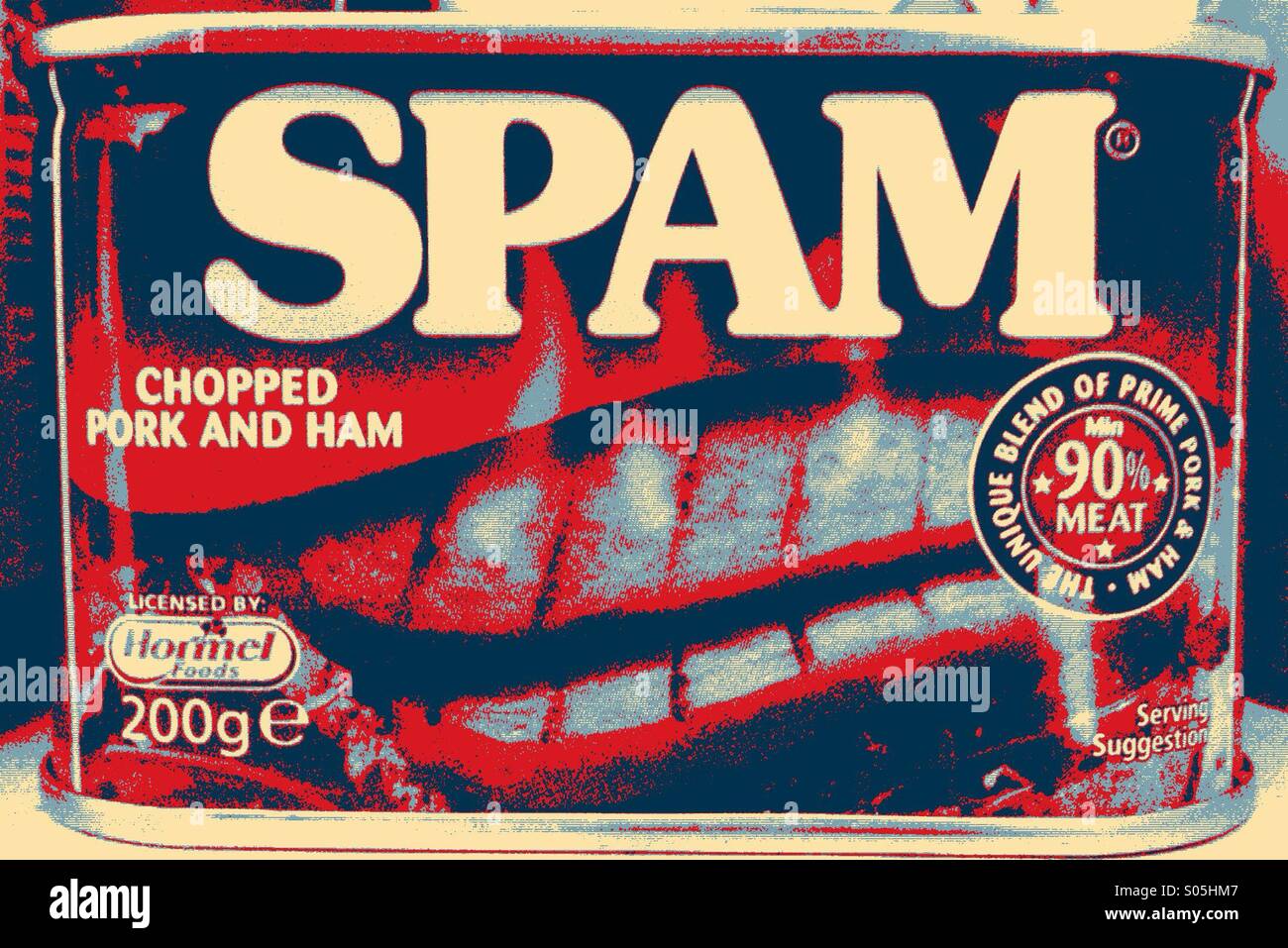 Pop art style photo of a can of Spam Stock Photo - Alamy