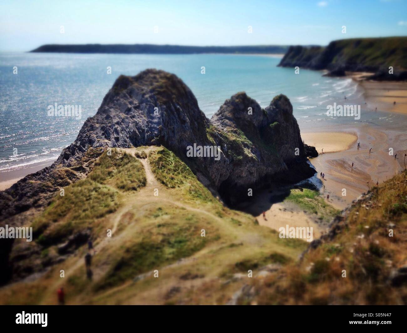 Three Cliffs Bay on the Gower peninsula Swansea, West Glamorgan, Wales ...