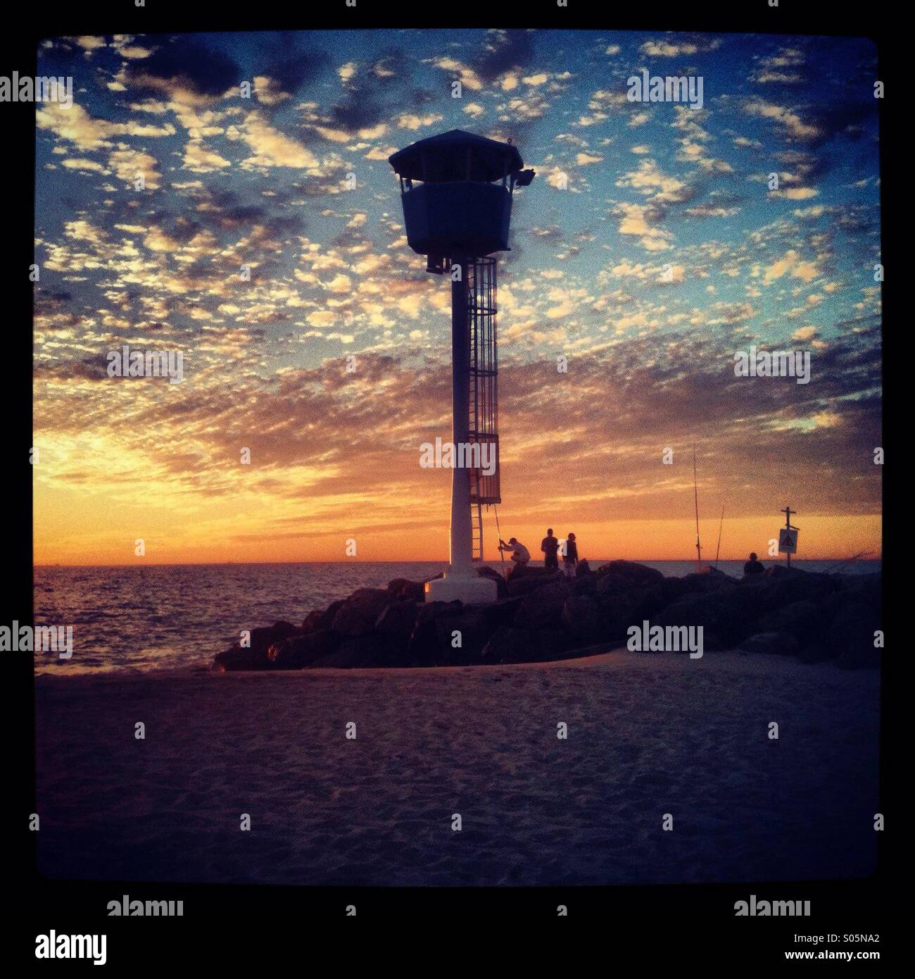 Lifeguard tower on City Beach in Perth, Western Australia Stock Photo ...